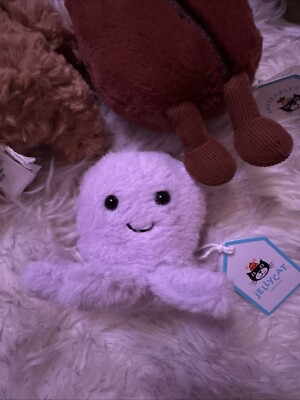 Jellycat Fluffy Octopus Lilac Purple TINY 3” Soft Luxury Plush HTF ...