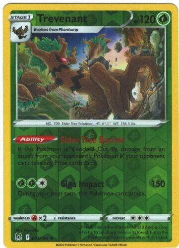 Trevenant 17/196 Lost Origin Reverse Holo Rare Pokemon Card TCG 017/196 ...