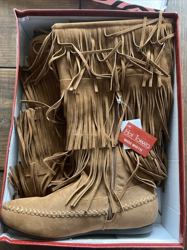 Hot Potato Triple Fringe Moccasin Boot | eBay