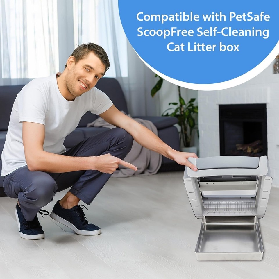 Stainless Steel Reusable Litter Tray Compatible with Petsafe Scoop-Free ...