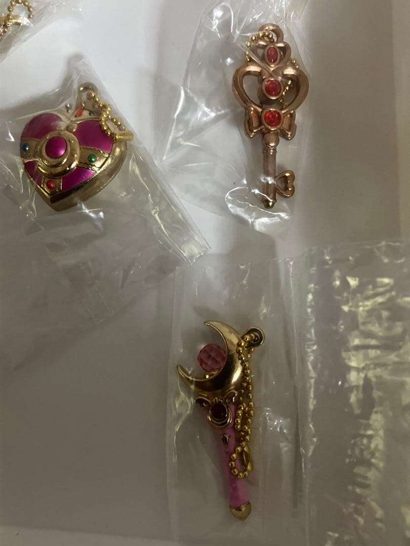 Sailor Moon Die Cast Charm Pink Gold Color 5 Types Limited Edition Set ...