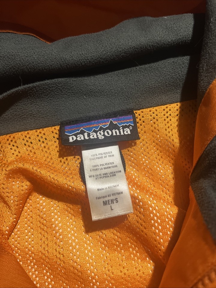 Vintage 90s Patagonia Shell Jacket Orange Full Zip H2No Large/ XL | eBay