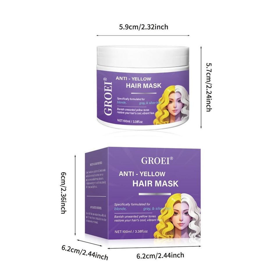 100g Purple Hair Mask Deep Conditioning Keratin Hair Mask Anti-Yellow ...