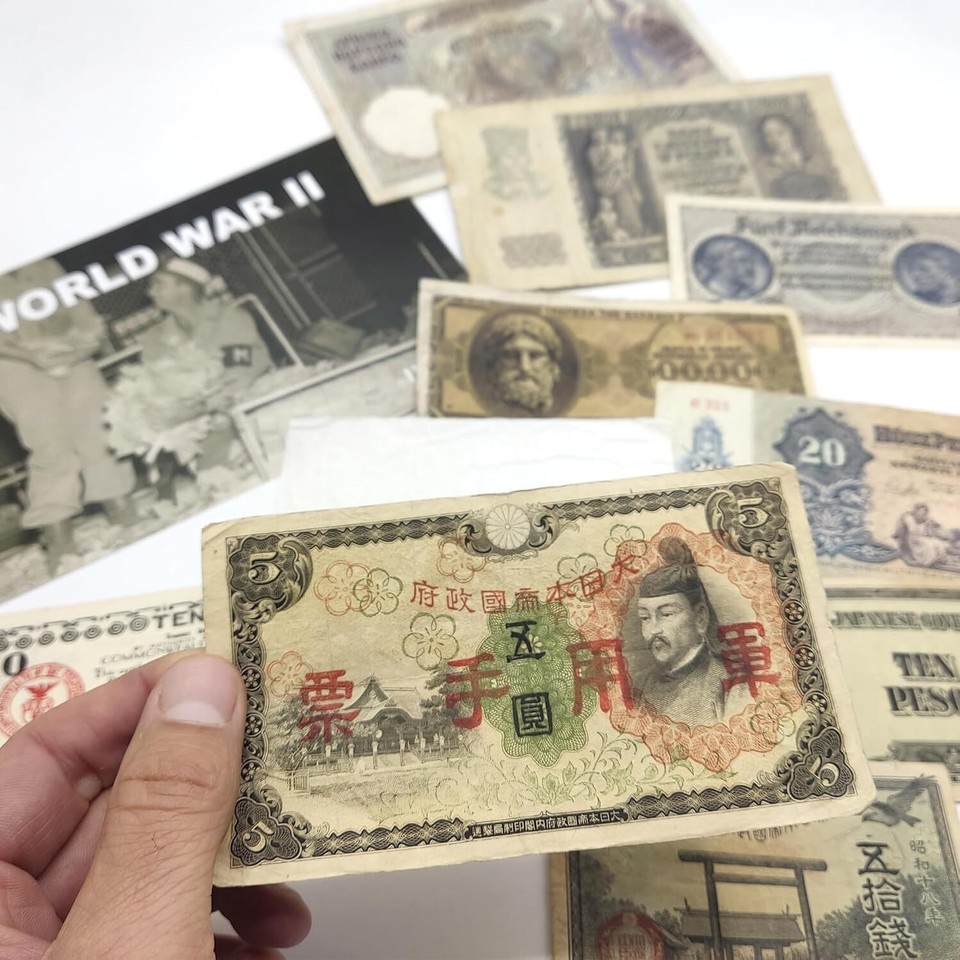 WW2 Allied & Axis Banknotes Collection - 10 Original Currency Notes ...