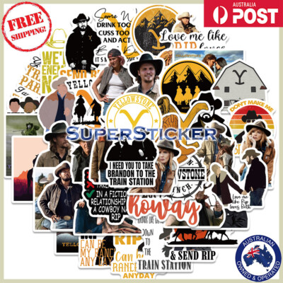 50pcs YellowStone USA TV Show Vinyl Decal Stickers Laptop Waterproof ...