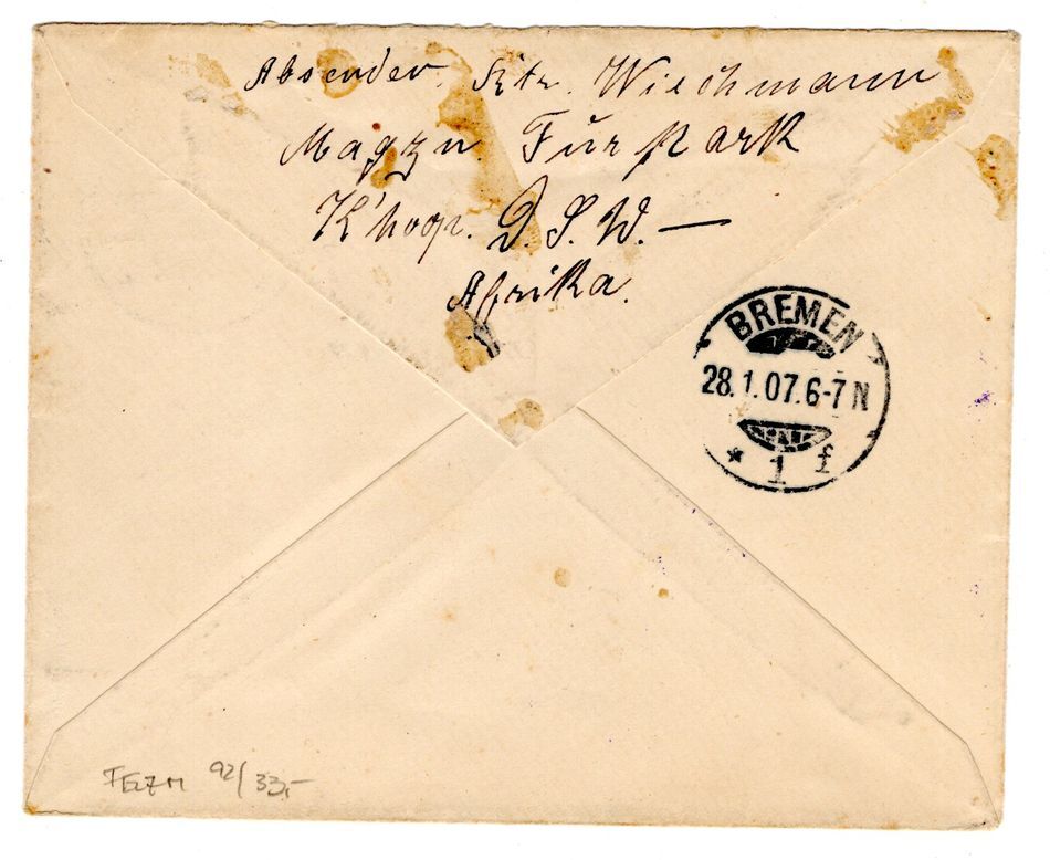 DSWA 1906 KEETMANSHOOP FP-Briefchen ab Magazin-Fuhrpark (CA1826 | eBay