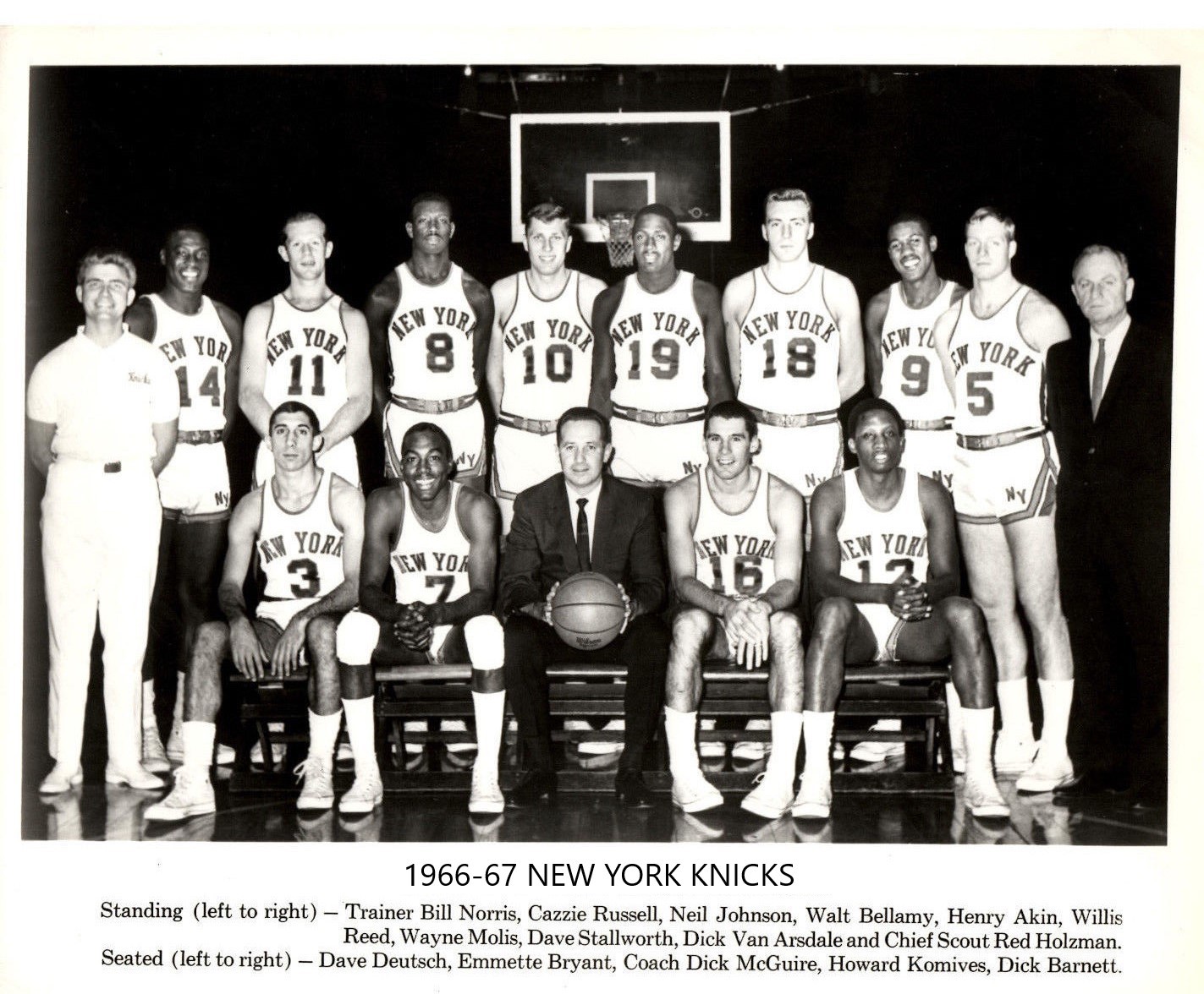 1966-67 NEW YORK KNICKS 8X10 TEAM PHOTO PICTURE NY BASKETBALL NBA | eBay