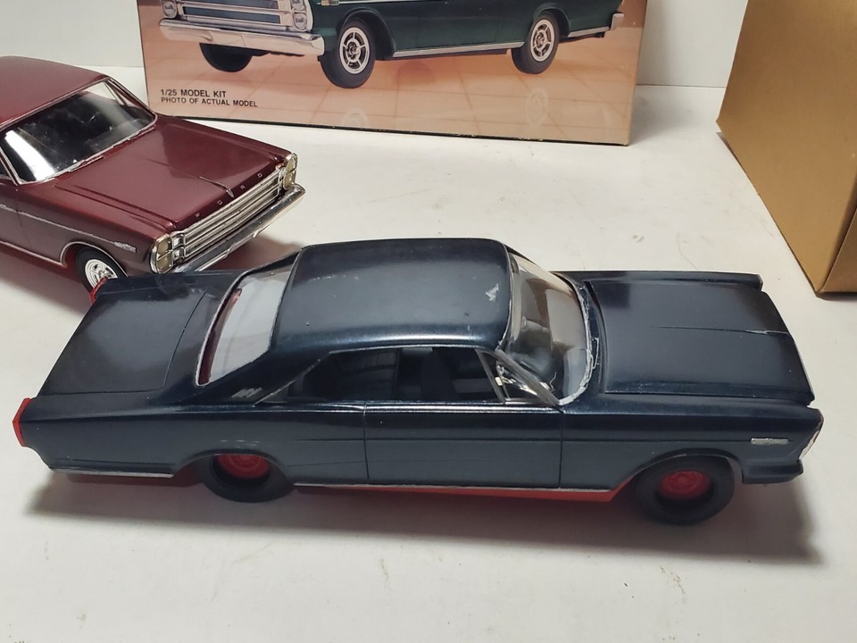 2 AMT 1966 Ford Galaxie Hard Top Plastic Built Model Car Kit 1:25 Scale ...