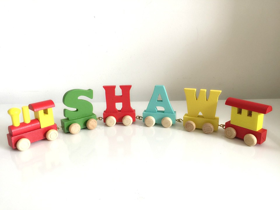 Alphabet Wooden Colourful Train letters for Personalized name as ...