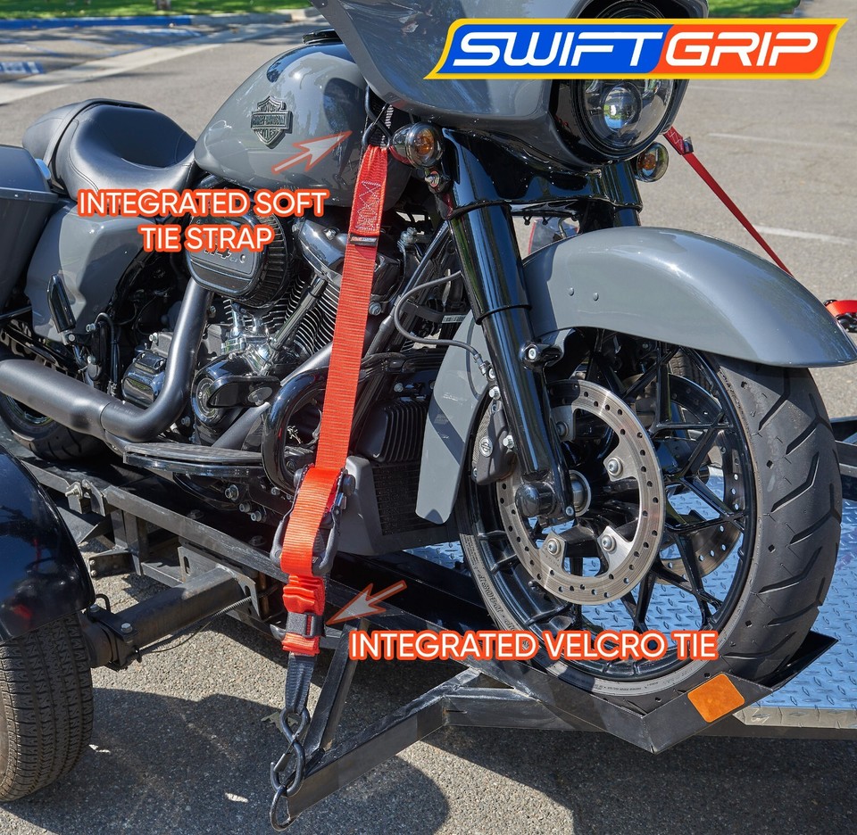 Swift Grip Ratchet Tie Down Strap Kit (4) 1.5" x 8' Heavy Duty Tie ...