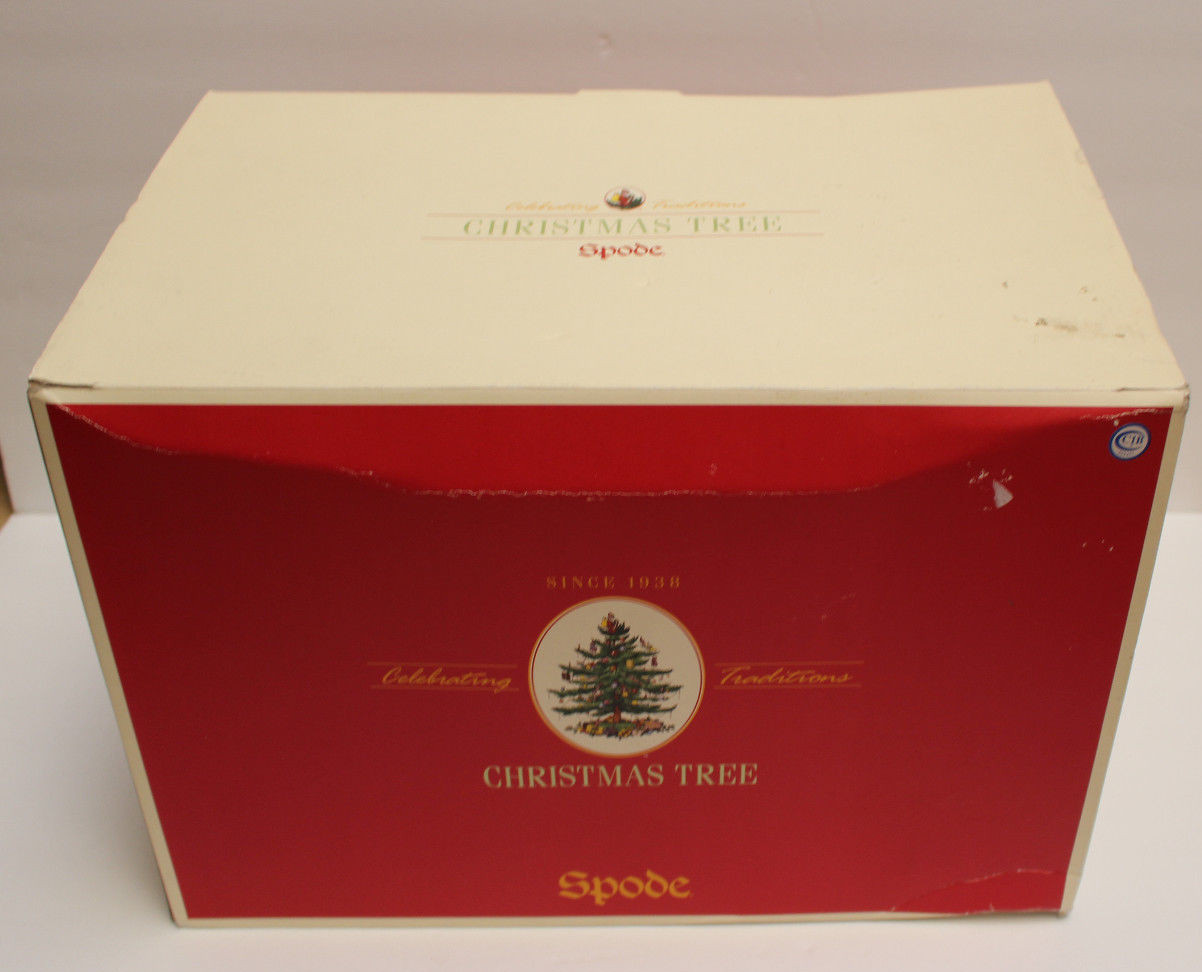 Spode CHRISTMAS TREE 2-piece Set Father Christmas Cookie Jar & Toy Bag ...