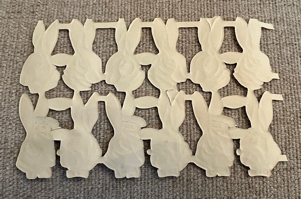 Lot MidCentury Easter Bunny Rabbit Embossed English Die Cuts Alice In ...