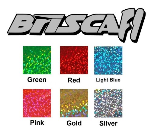 BRISCA F1 stock car vinyl sticker logo GLITTER and black 190x50mm free ...