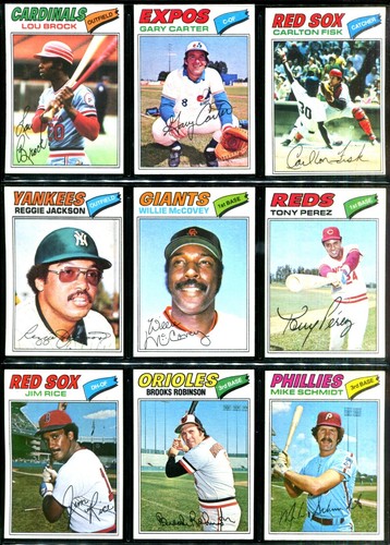 1977 Topps Baseball BROCK FISK JACKSON ROBINSON SCHMIDT TORRE ...