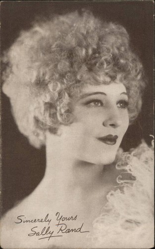 Actress Sally Rand Portrait with Curly Hair Boa Arcade Card | eBay