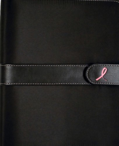 Day-Timer Leather Desk Size Classic Binder, Black, Pink Ribbon Size 8 ...