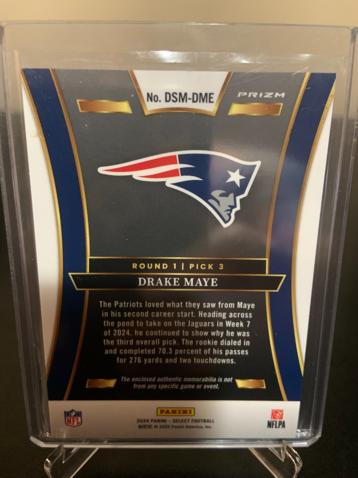 2024 Select Draft Selections Red Patch Prizm Drake Maye RC Rookie 5 ...