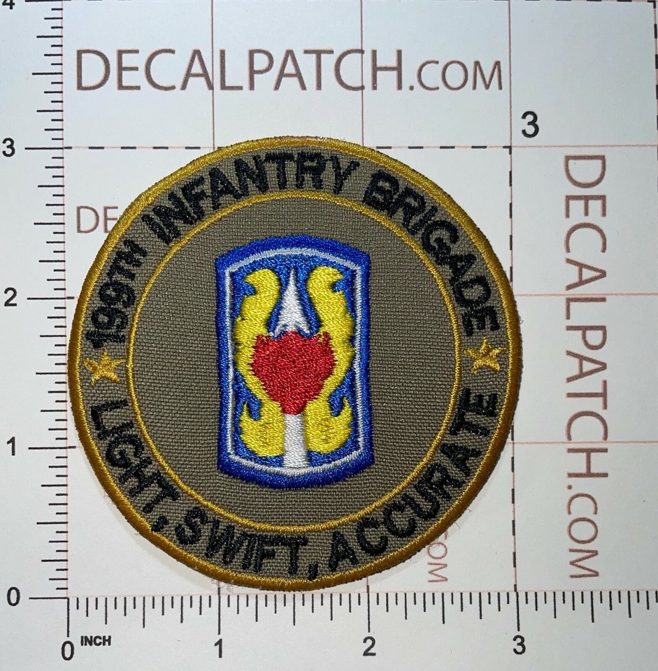 US Army 199th Infantry Brigade "Light, Swift, Accurate" Patch 3" Repro ...