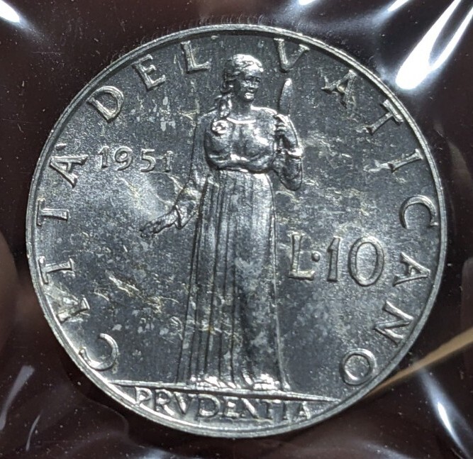 1951 Vatican City 10 Lira Coin Pope Pius XII | eBay