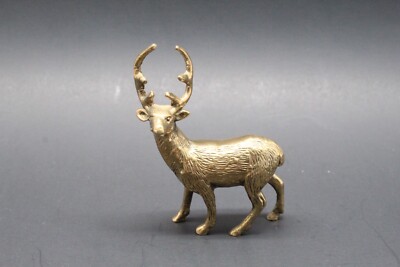 Solid Brass Deer/Elk Figurine Small Statue House Decoration Animal ...