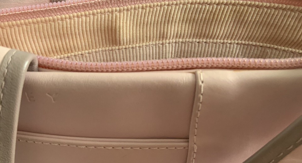 Radley Pink & Cream Leather Medium Grab Bag with Original Dog Tag ...