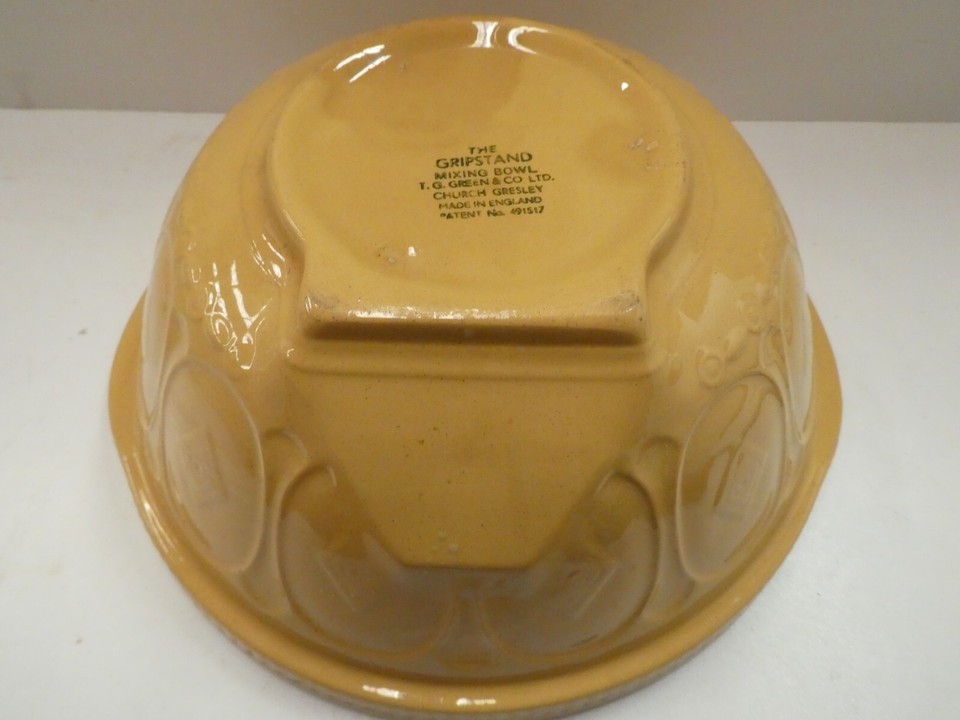 VINTAGE LARGE POTTERY MIXING BOWL GRIPSTAND TG GREEN CHURCH GRESLEY ...