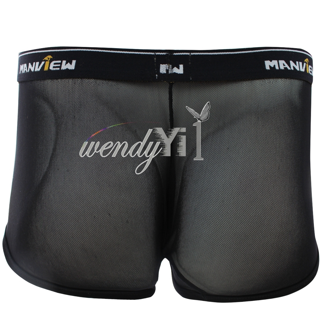 Men's Sexy See-through Boxer Briefs Sheer Mesh Pouch Underwears ...