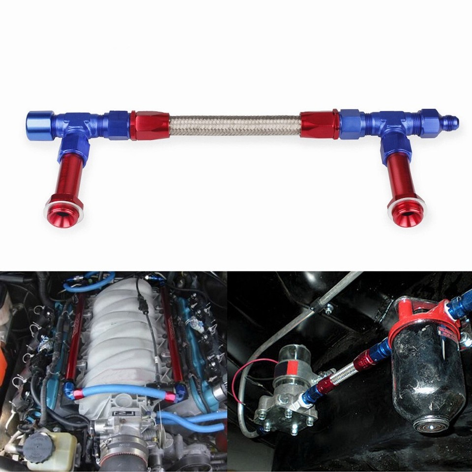 New AN8 Braided Dual Feed Carb Fuel Line for 4150 Holley Carburetor ...