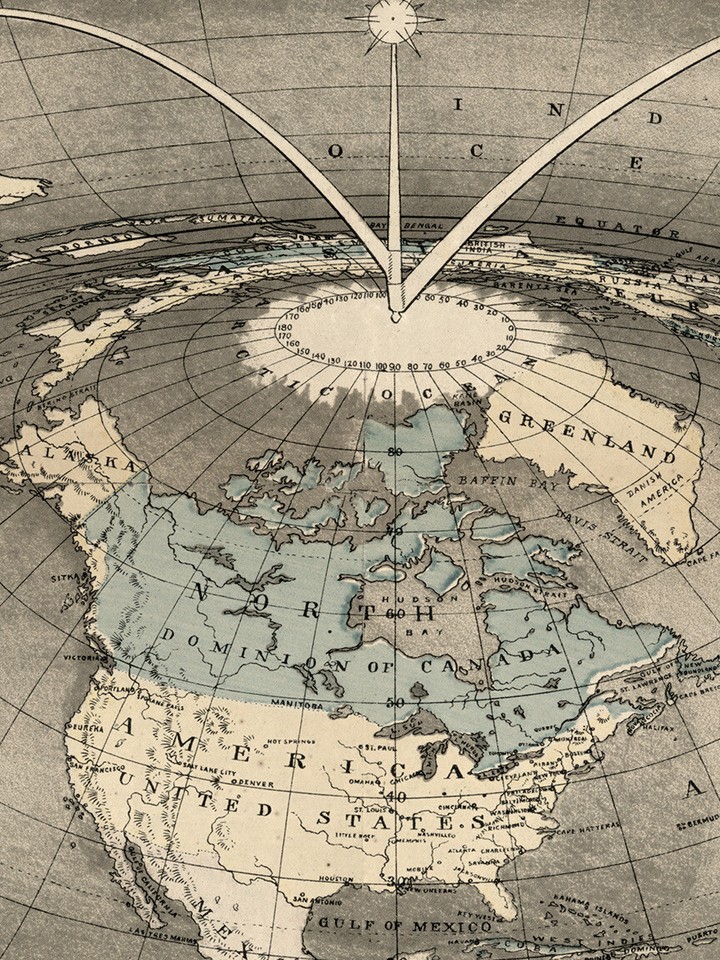 1893 Map of a Square and Stationary Earth - Vintage Flat Earth Map ...