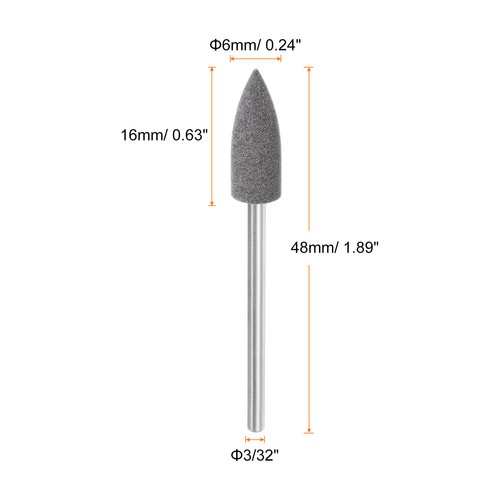 5pcs Rubber Polishing Bit Buffing Wheels 120 Grit 6mm Tapered Grinding ...