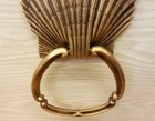 Brass Door Handle Knocker Ring Pull SEA SHELL Figurine Vintage Home ...