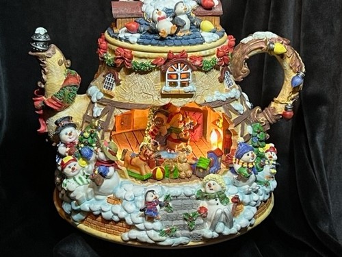 Holiday Musical Tea Pot Music Box Plays Jingle Bells and lights up | eBay