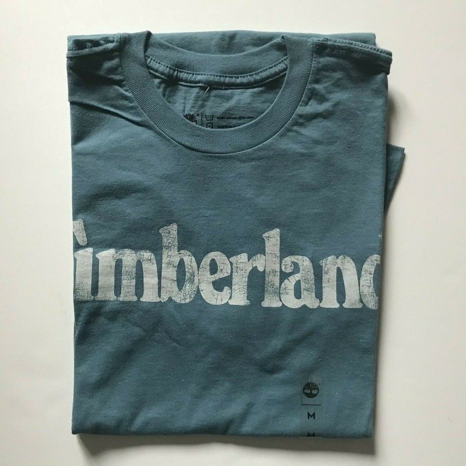 NWT Timberland Men's Faded Linear Logo Short Sleeve Crew Neck T-Shirt ...