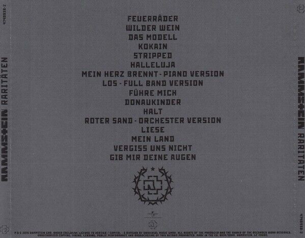 RAMMSTEIN: "Raritäten" (RARE CD) | eBay
