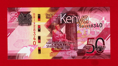 50 Shillings 2024 Kenya UNC NOTE - NEW Sign: Thugge & Kiptoo - Prefix ...