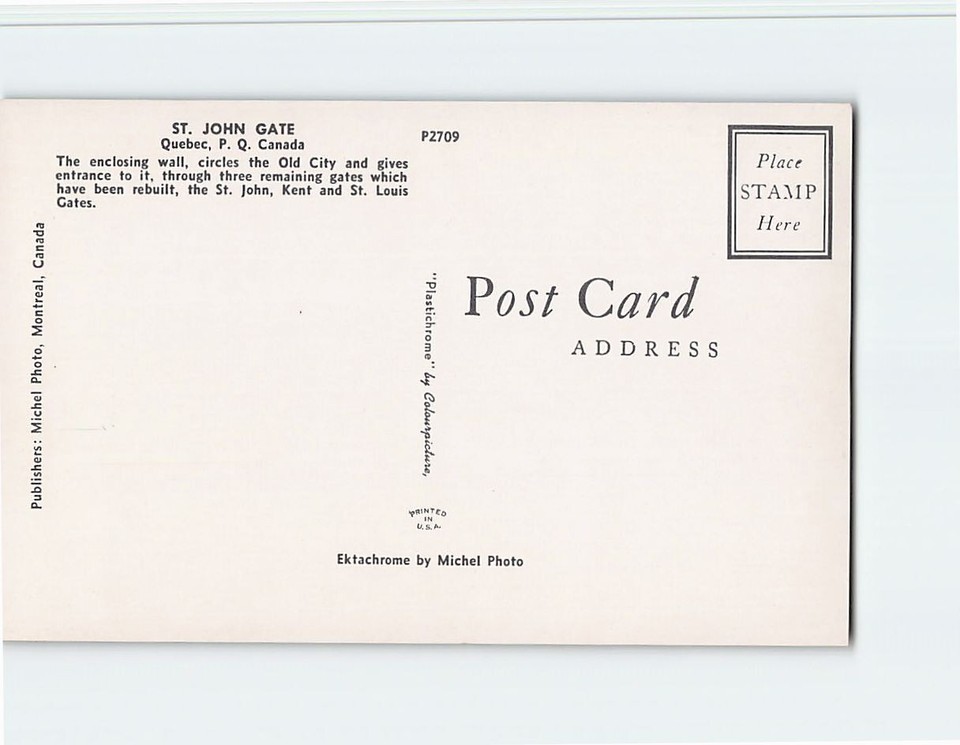Postcard St John Gate Quebec City Canada | eBay