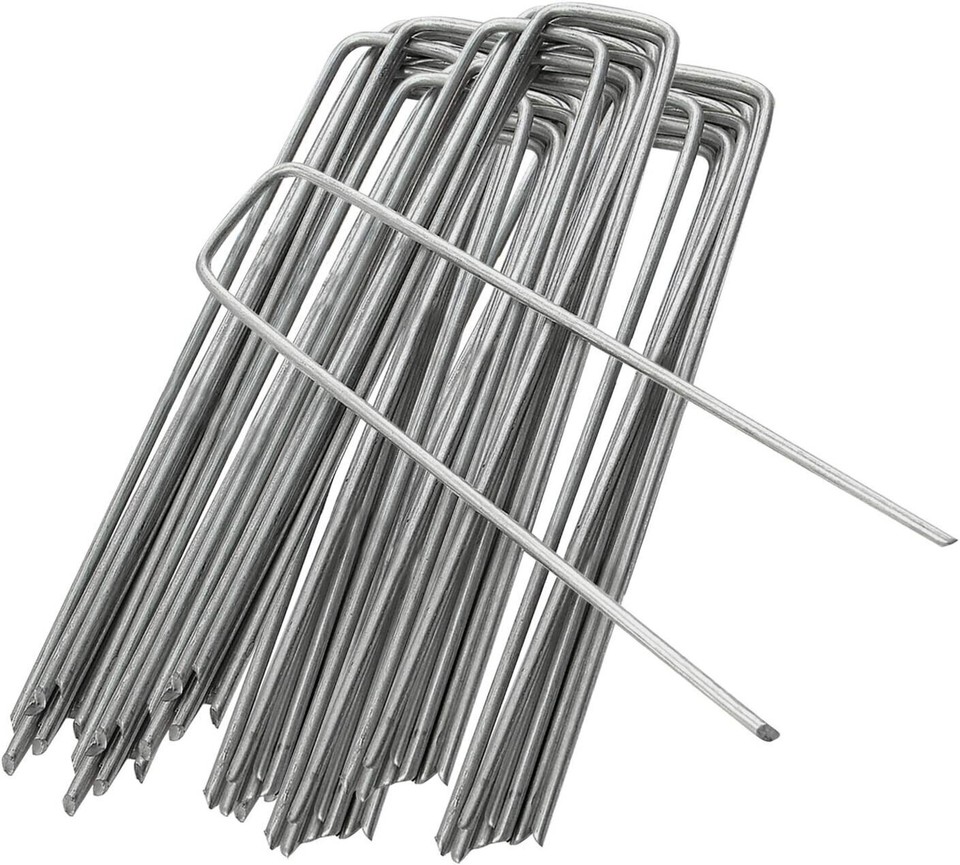 Weed Control Fabric Pegs Metal U Pins Galvanised Steel Securing ...