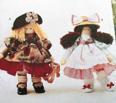Ginger Snap Junction 19" cloth rag doll & clothes craft pattern & tiny ...