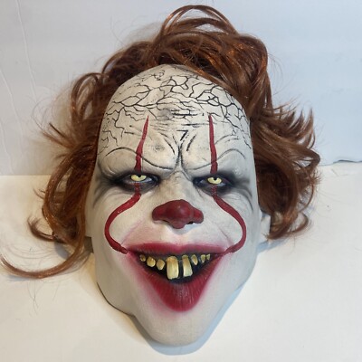 Pennywise Clown Halloween Full Head Mask IT Stephen King horror movie ...
