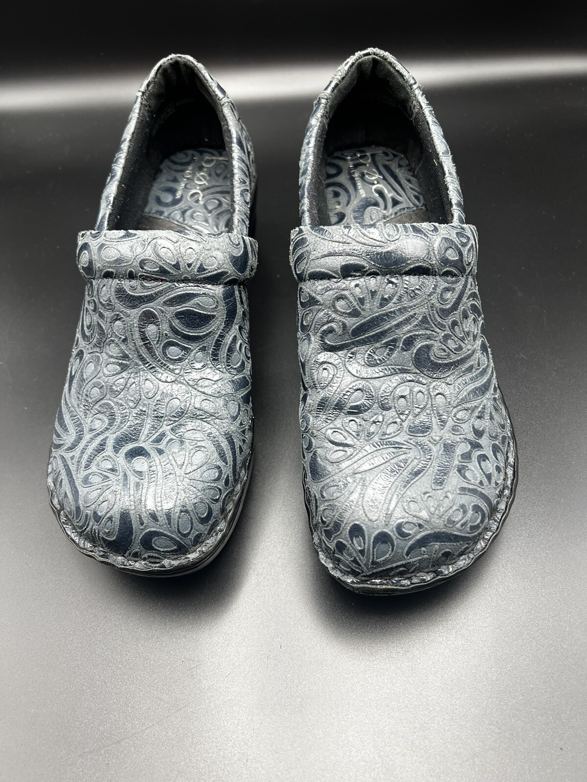 BOC Comfort Clogs Shoes Embossed Design Womens Size 8.5 Gray Black New ...