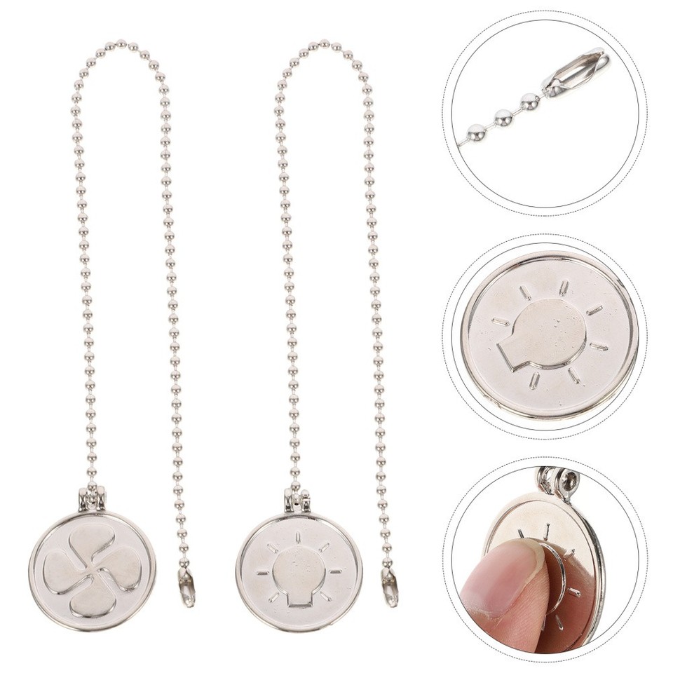 2pcs Light Pull Chain Extension Metal Fan Chain Pendant Ceiling Lamp ...