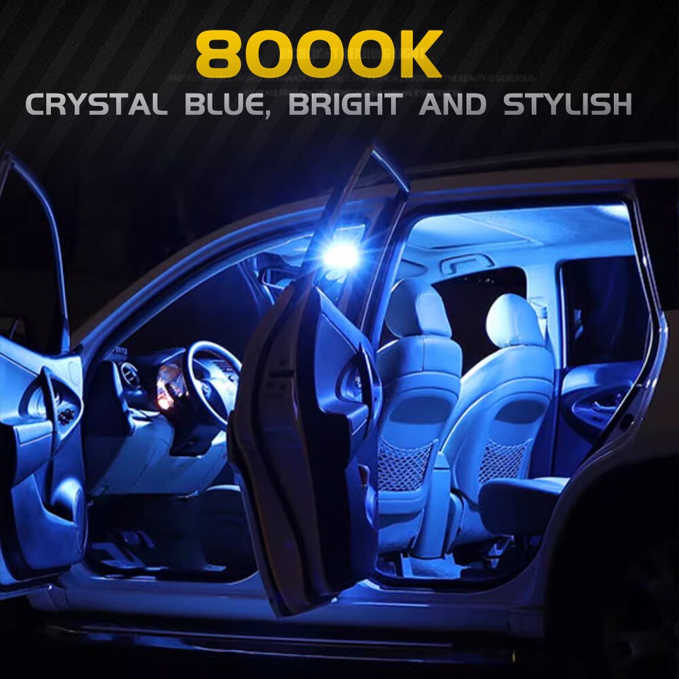 13x Blue LED Interior Lights Bulbs Kit For Dodge Challenger 2008-2022 ...