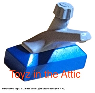 Lego 1x Blue 69c01 Tap 1 x 2 Base with Light Gray Spout 483 920 858 ...
