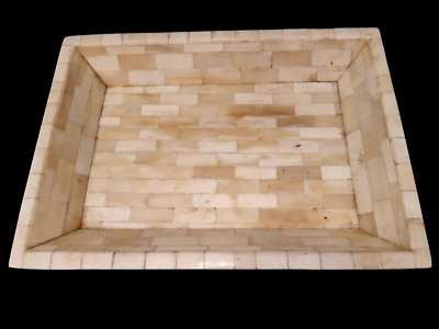 Cream Quality Tray Natural Inlay Serving Food tray Hand made Kitchen ...