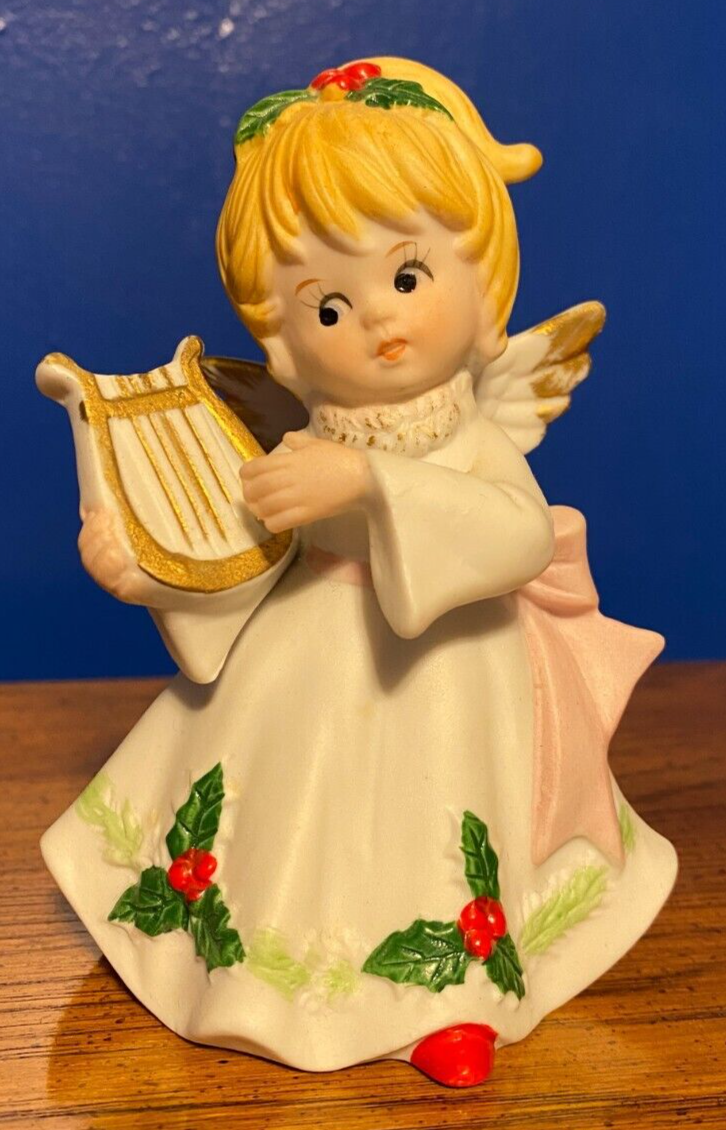Vintage ANGEL w/ HARP Homco Figurine (ONE of a set/3) Christmas ...