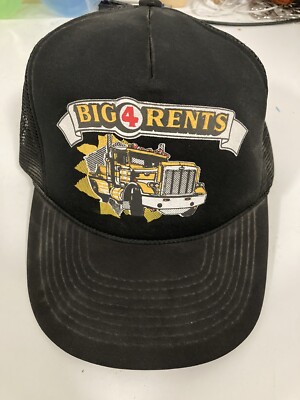 Big 4 Rents - Vintage Black Mesh Back Trucker Hat - Rare | eBay
