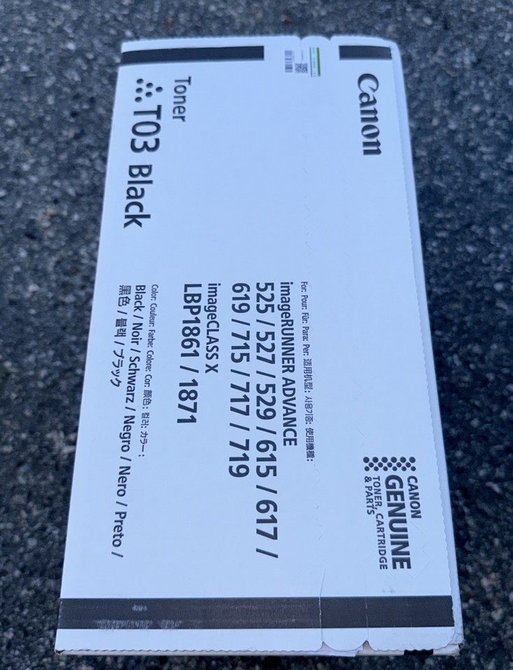 GENUINE CANON T03 BLACK Toner Cartridge IR ADV 525 615, 715 NEW SEALED ...