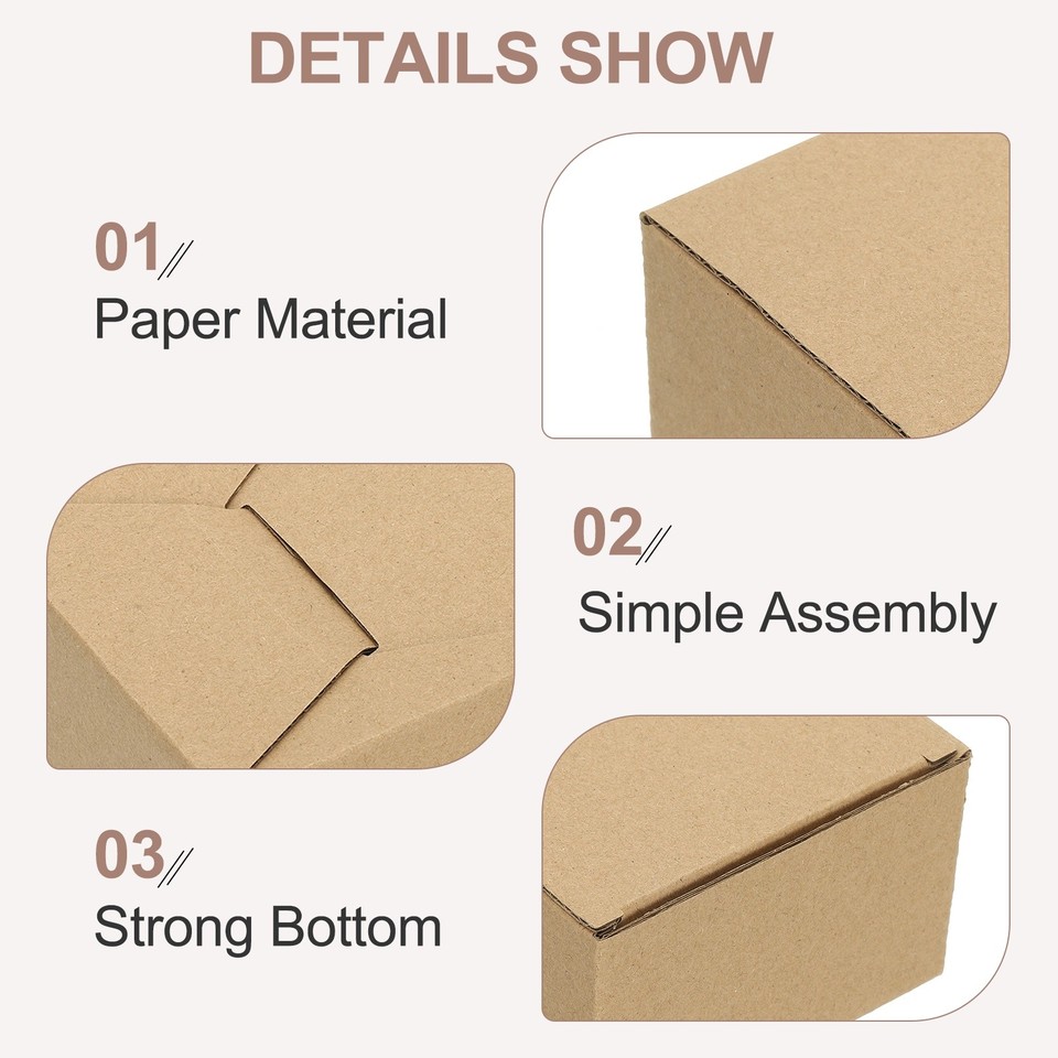 Gift Boxes with Lids, 25 Pcs 2x2x2 Inch Paper Boxes Kraft Light Brown ...