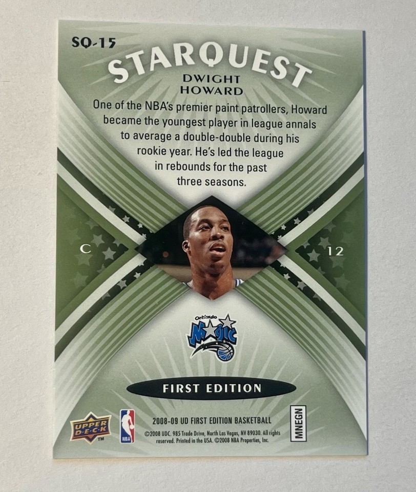 2008-09 Upper Deck First Edition Dwight Howard #SQ-15 Starquest | eBay