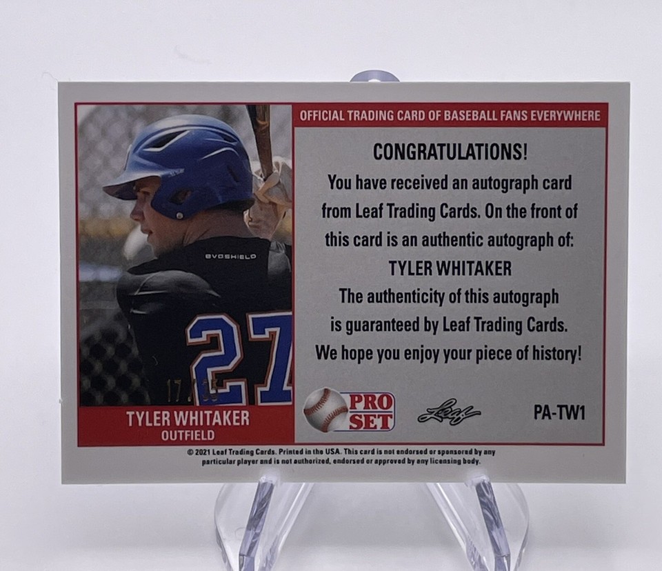 2021 Leaf Pro Set XRC Tyler Whitaker RC Auto Blue /35 #PA-TW1 | eBay
